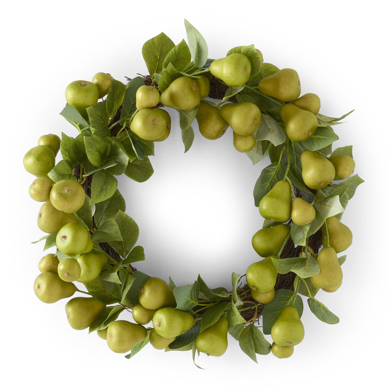 21" Green Speckled Pear Wreath – Shop Holly J Home- Formerly Evolution ...